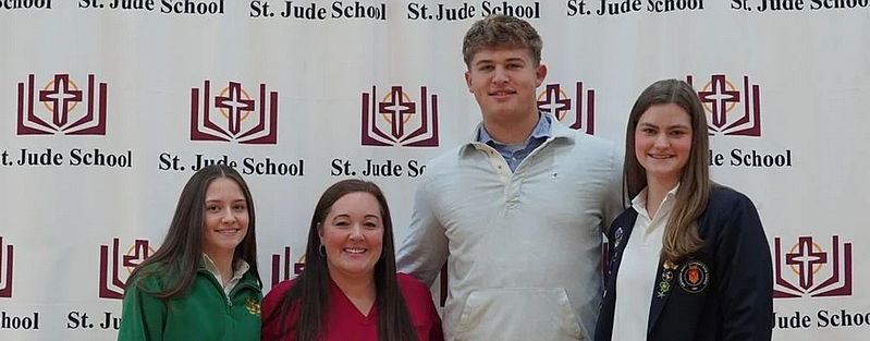 Trio of St. Jude School alumni visit students to talk faith, academics